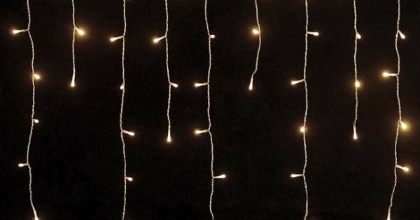 ΒΡΟΧΗ, 144 LED 3mm 4 ΕΠΕΚΤΑΣΕΙΣ ΕΩΣ 3 ΣΕΤ, ΔΙΑΦΑΝΟ PVC ΚΑΛΩΔΙΟ, ΛΕΥΚΟ ...