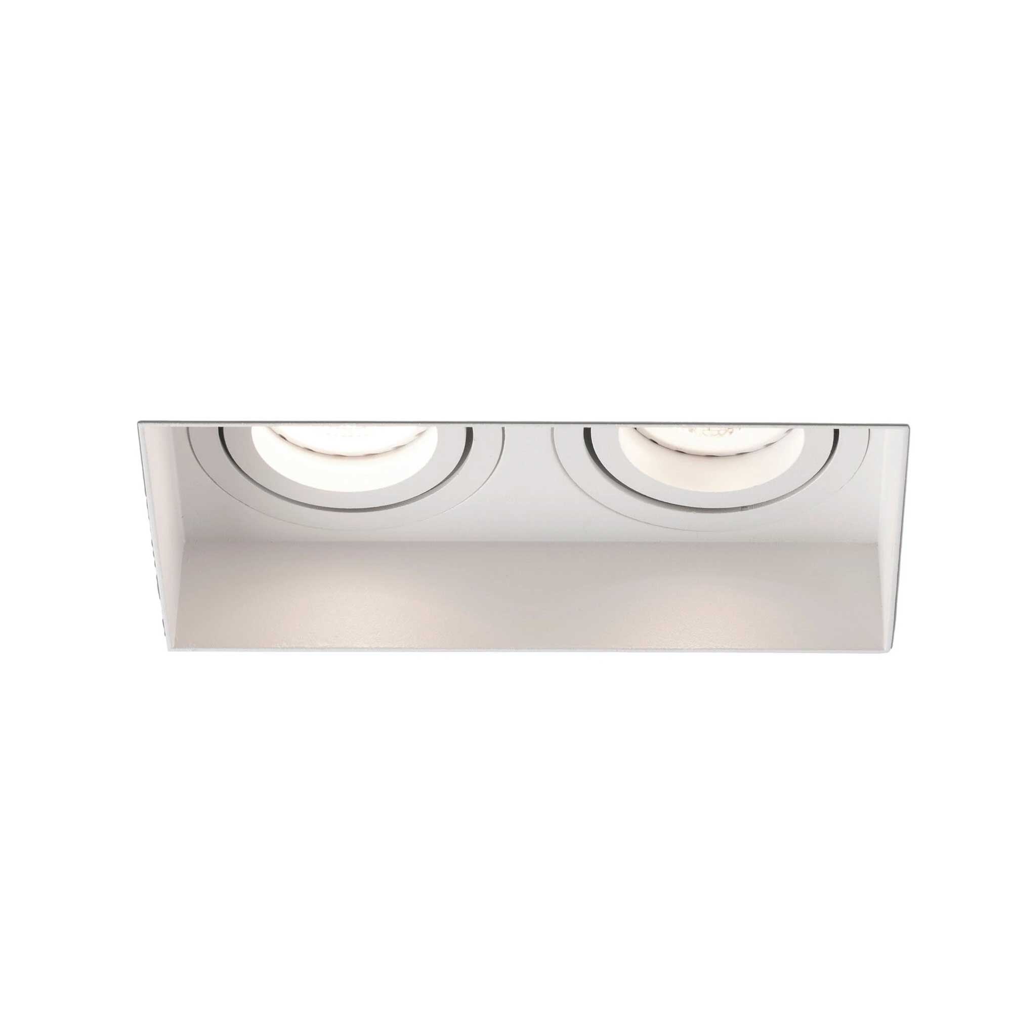 Χωνευτό Σποτ Δίφωτο Λευκό Trimless 2xGU10 HYDE SQ 2L - FARO