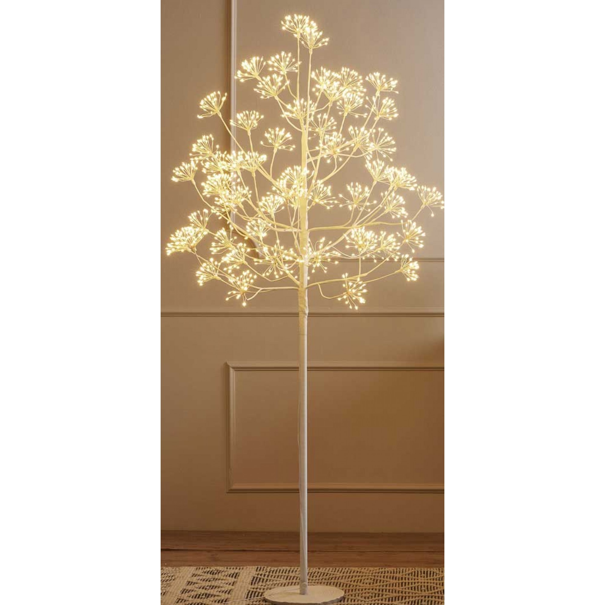 Led Φωτιζόμενο Δέντρο Λευκό - 1568 Led Και Θερμό Φωτισμό 180cm IP44