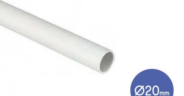 3m Σωλήνας Ευθεία Βαρέως Τύπου Με Μούφα Από PVC Φ20mm - Elettrocanali
