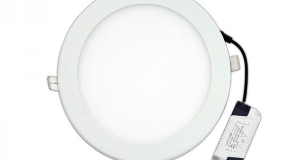 20W LED Slim Panel Χωνευτό Φ225 120° Λευκό Eurolamp Ψυχρό Λευκό 6500K